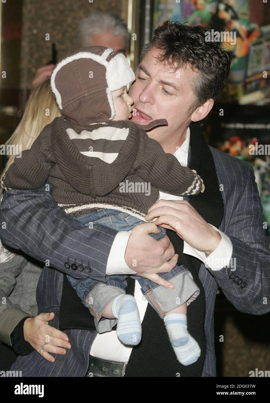 Shane Richie and baby arriving at the UK Premiere of Flushed Away at ...