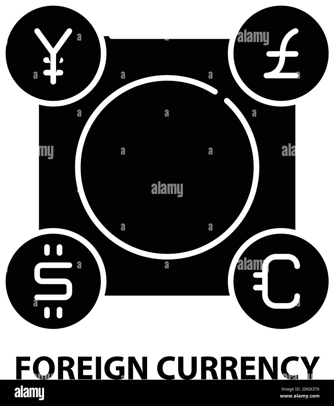 foreign currency icon, black vector sign with editable strokes, concept ...