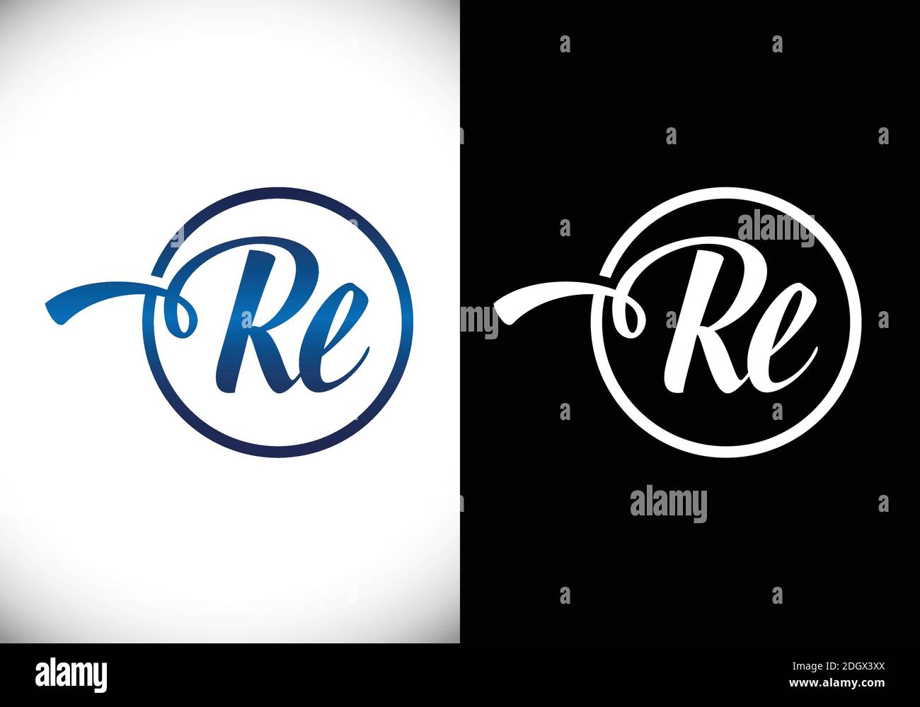 Initial Monogram Letter R E Logo Design Vector Template. Graphic ...