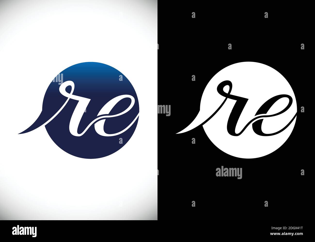 Initial Monogram Letter R E Logo Design Vector Template. Graphic ...