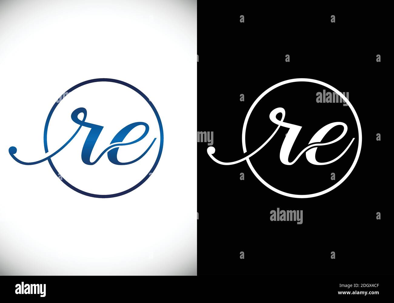 Initial Monogram Letter R E Logo Design Vector Template. Graphic ...