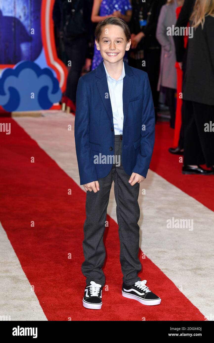 Finley Hobbins attending the european premiere of Dumbo held at Curzon ...