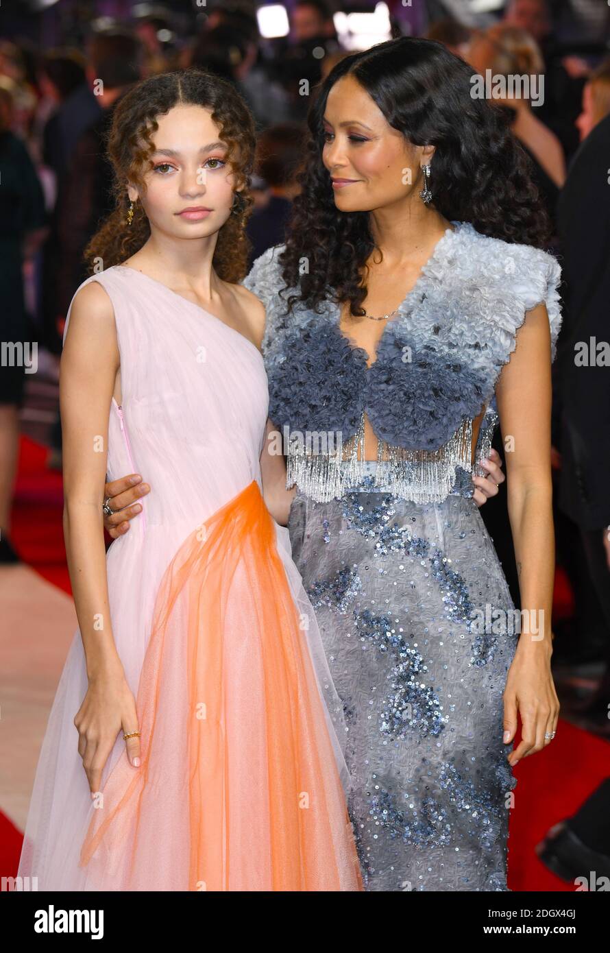 Nico Parker Left And Thandie Newton Attending The European Premiere Of Dumbo Held At Curzon