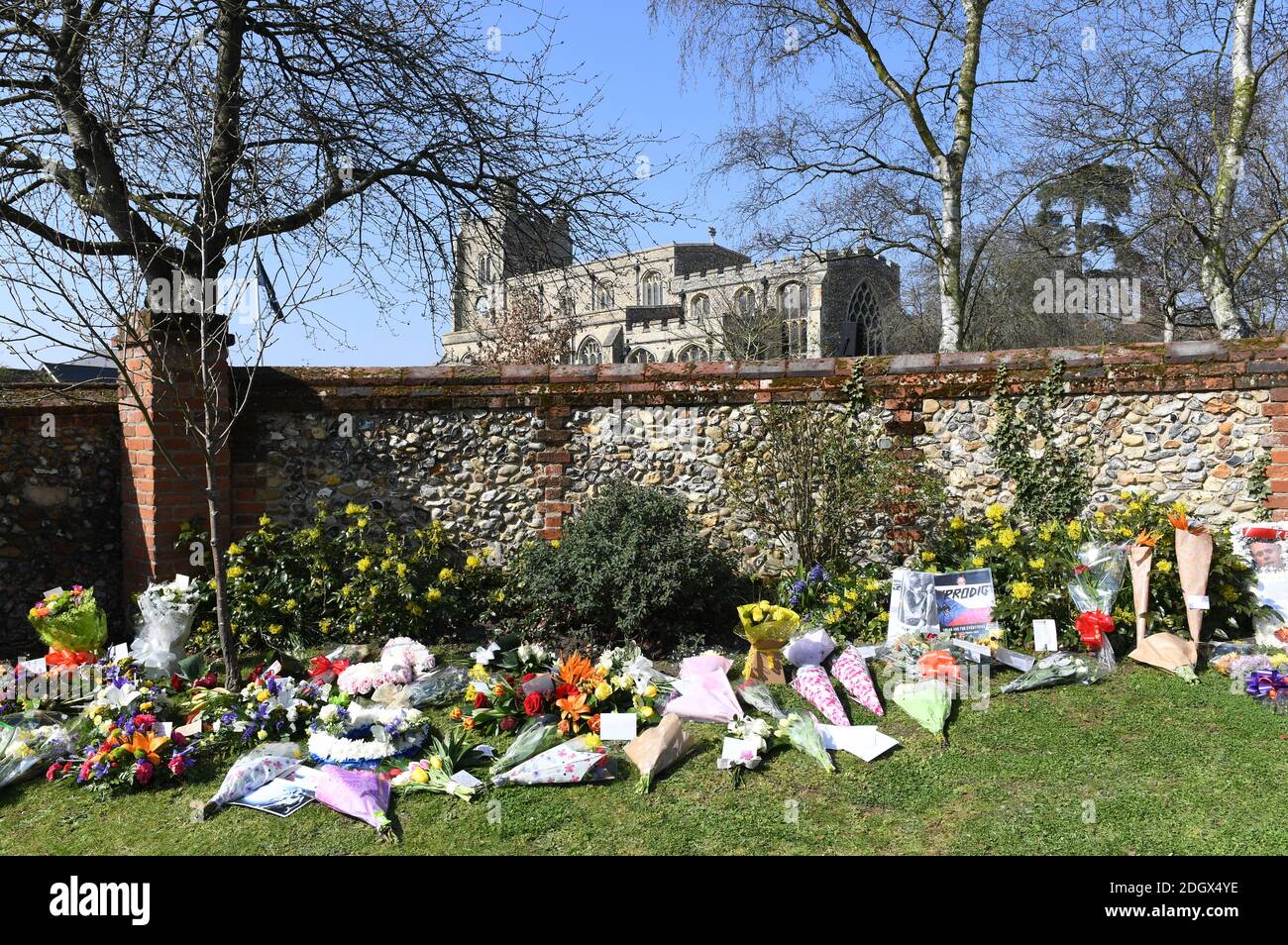 A general view of St Mary's Church in Bocking during the funeral and ...