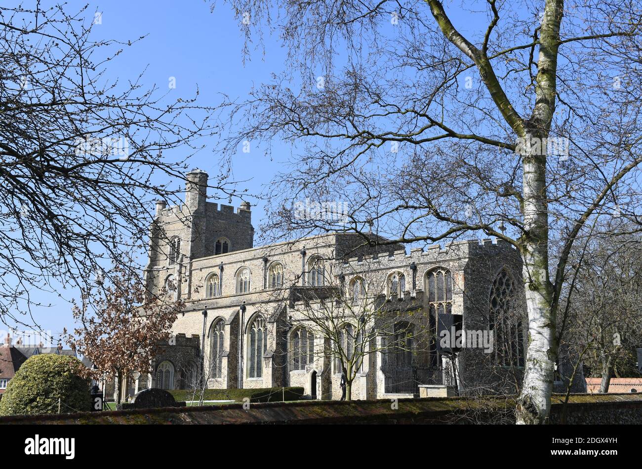 A general view of St Mary's Church in Bocking during the funeral and ...