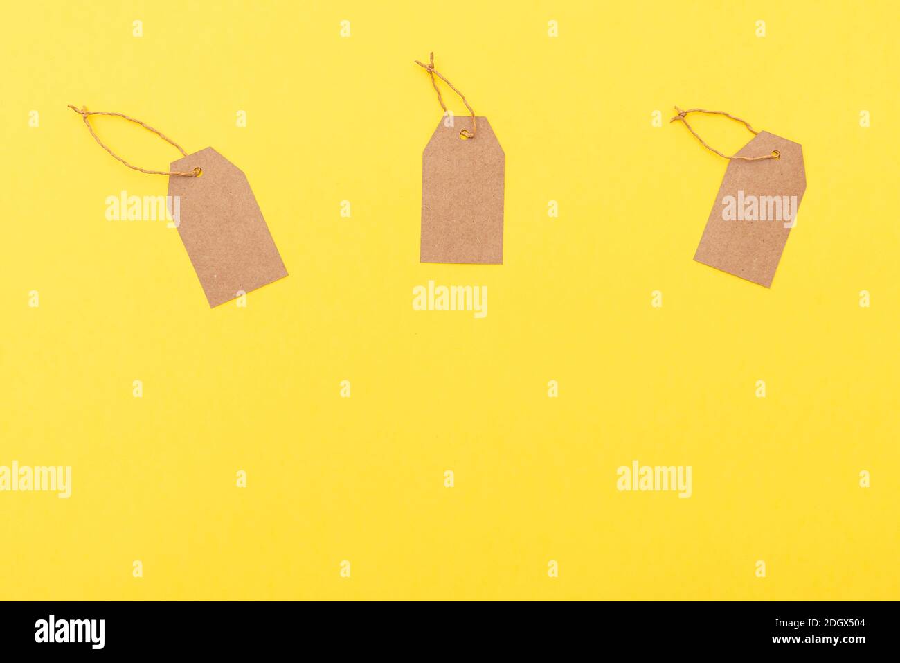 Paper labels or tags on color surface, layout with space for text Stock ...