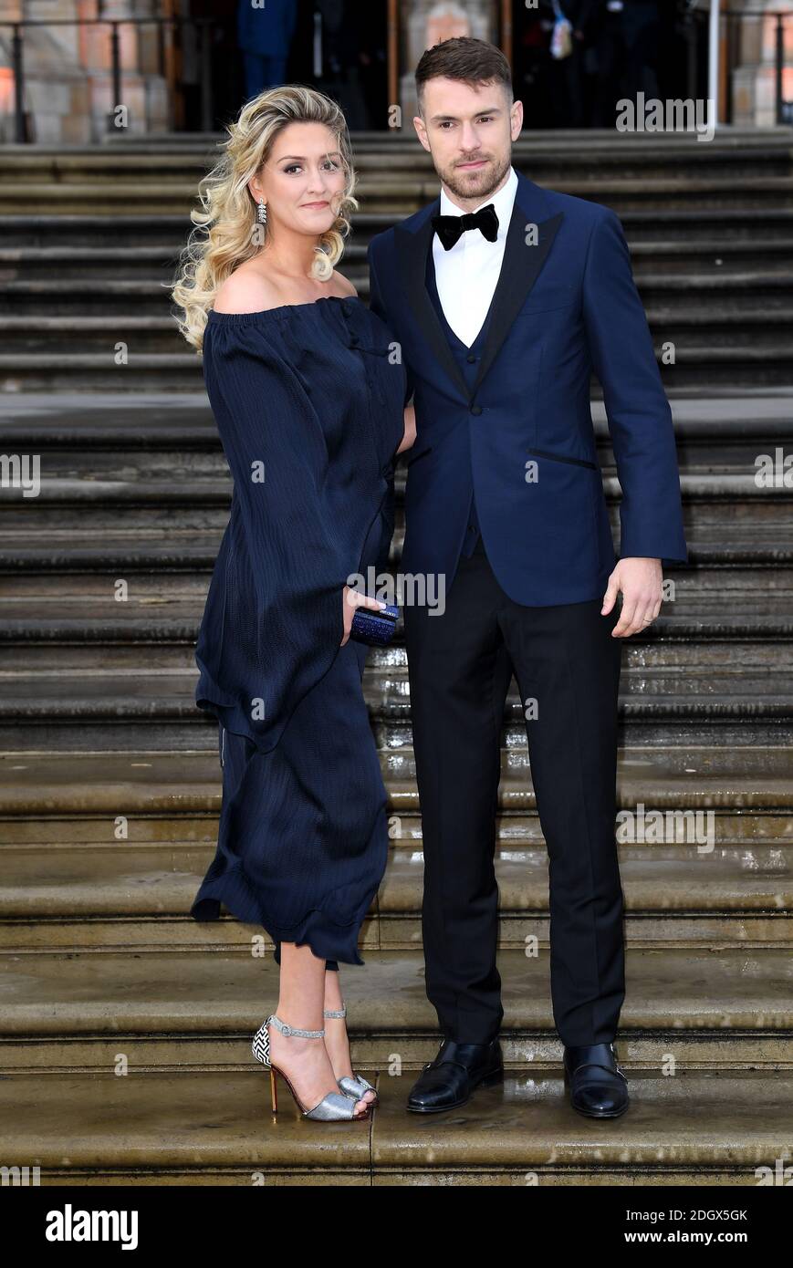 Aaron Ramsey and Colleen Rowland attending the global premiere of ...