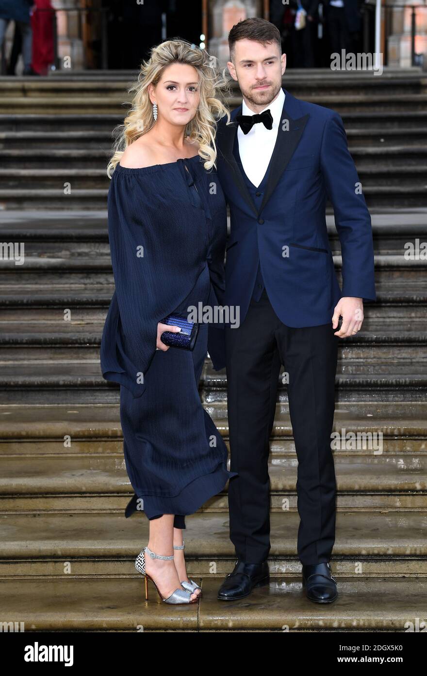 Aaron Ramsey and Colleen Rowland attending the global premiere of ...