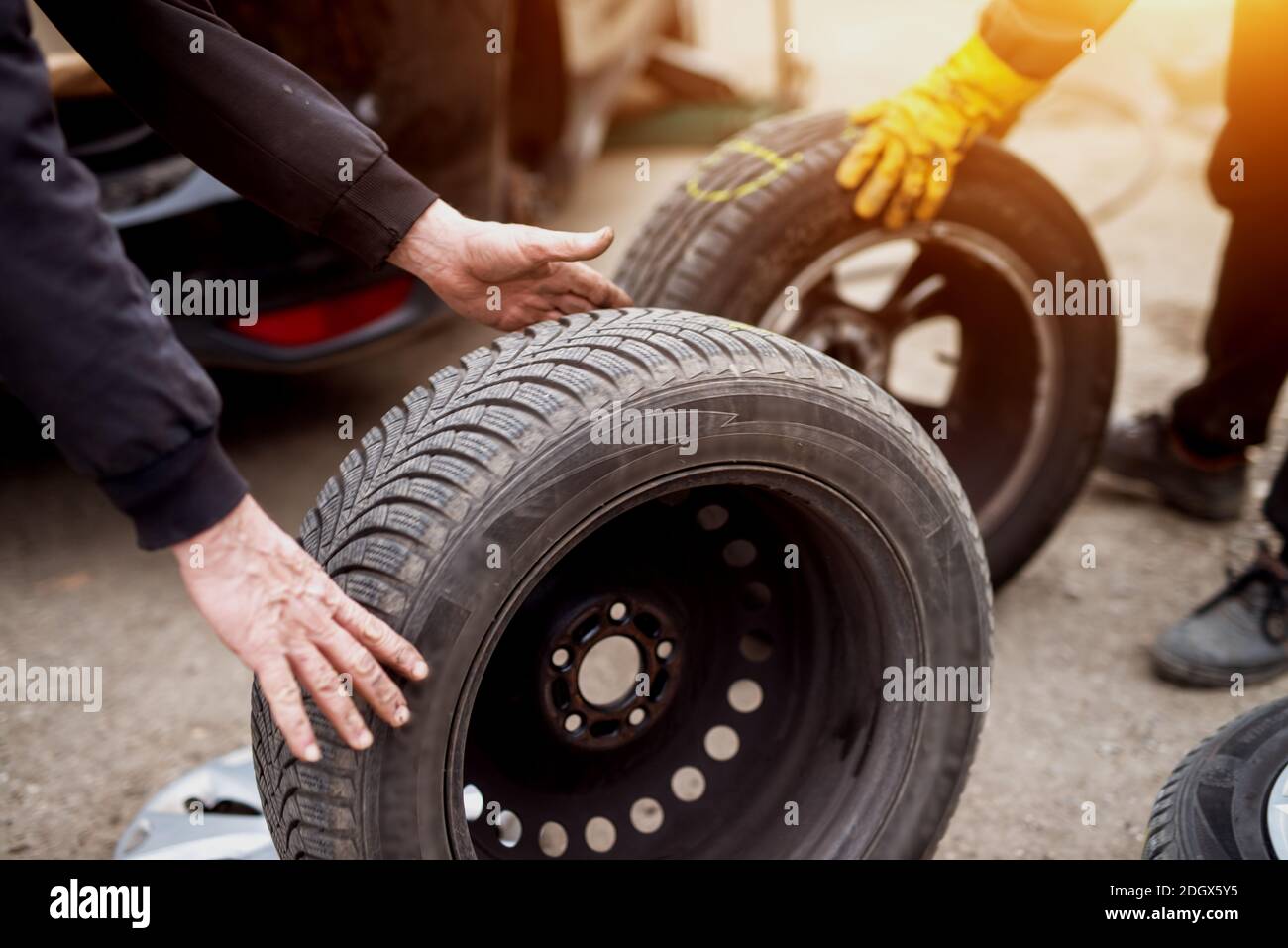 Two men pushing each other hi-res stock photography and images - Alamy