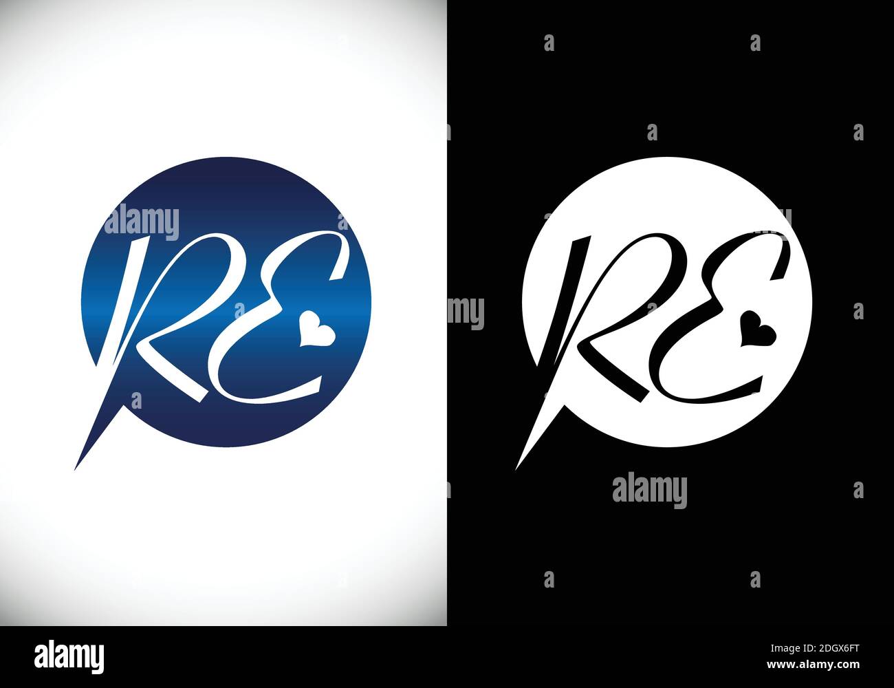 Initial Monogram Letter R E Logo Design Vector Template. Graphic ...