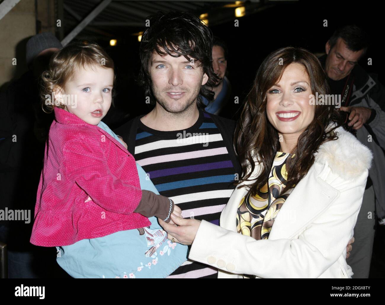Melinda Messenger and family arriving at the Cirque Du Soleil opening ...