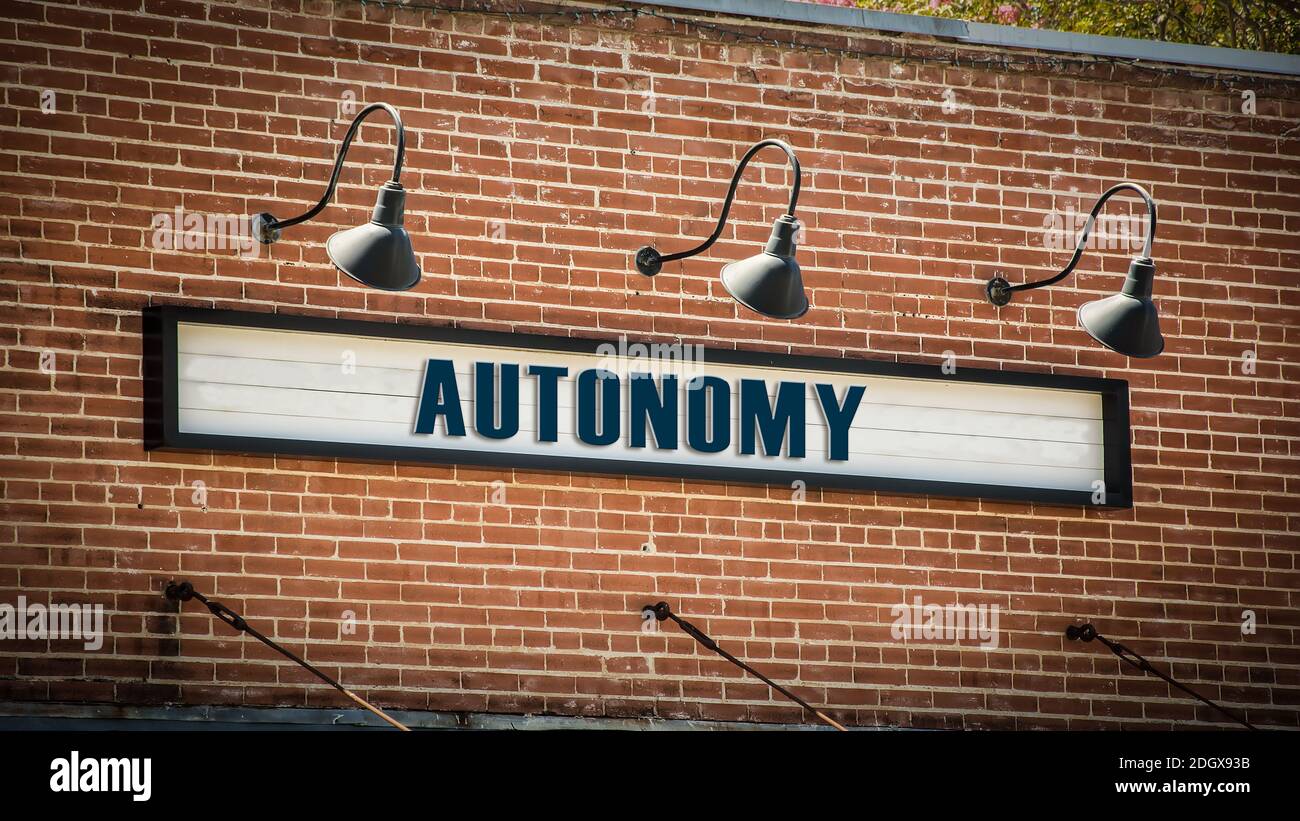 Street Sign to Autonomy Stock Photo - Alamy