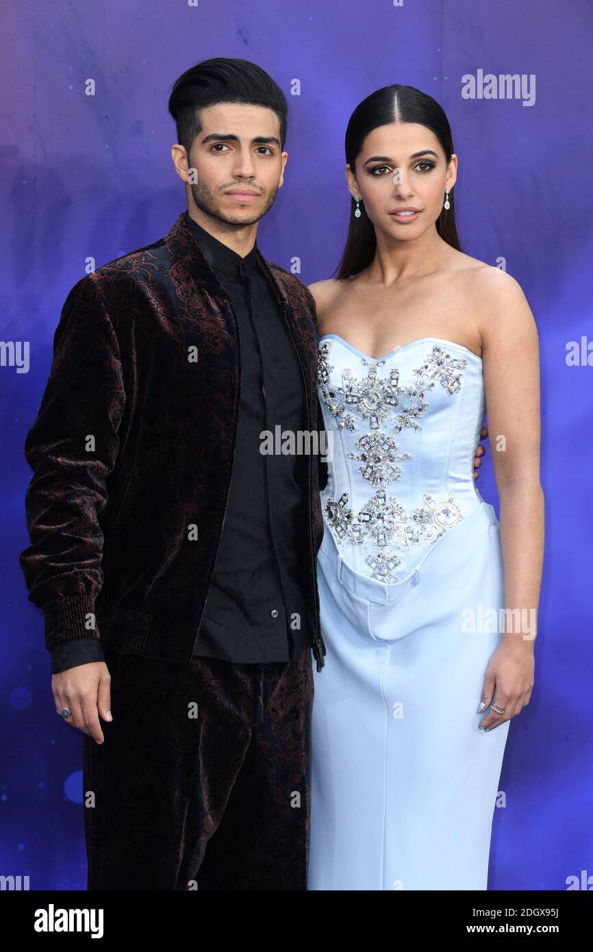 Mena Massoud and Naomi Scott attending the Aladdin European Premiere ...