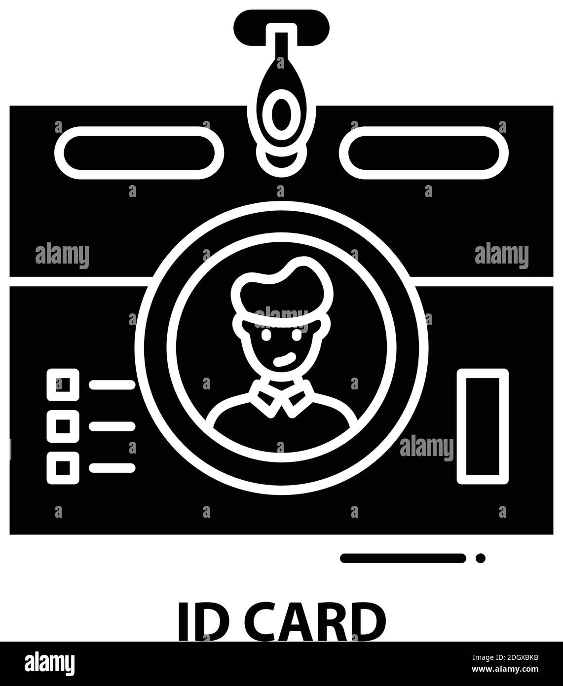 id card icon, black vector sign with editable strokes, concept ...