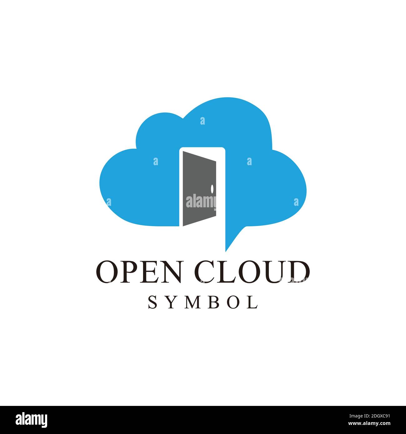 cloud symbol opens with a black door icon Stock Vector Image & Art - Alamy