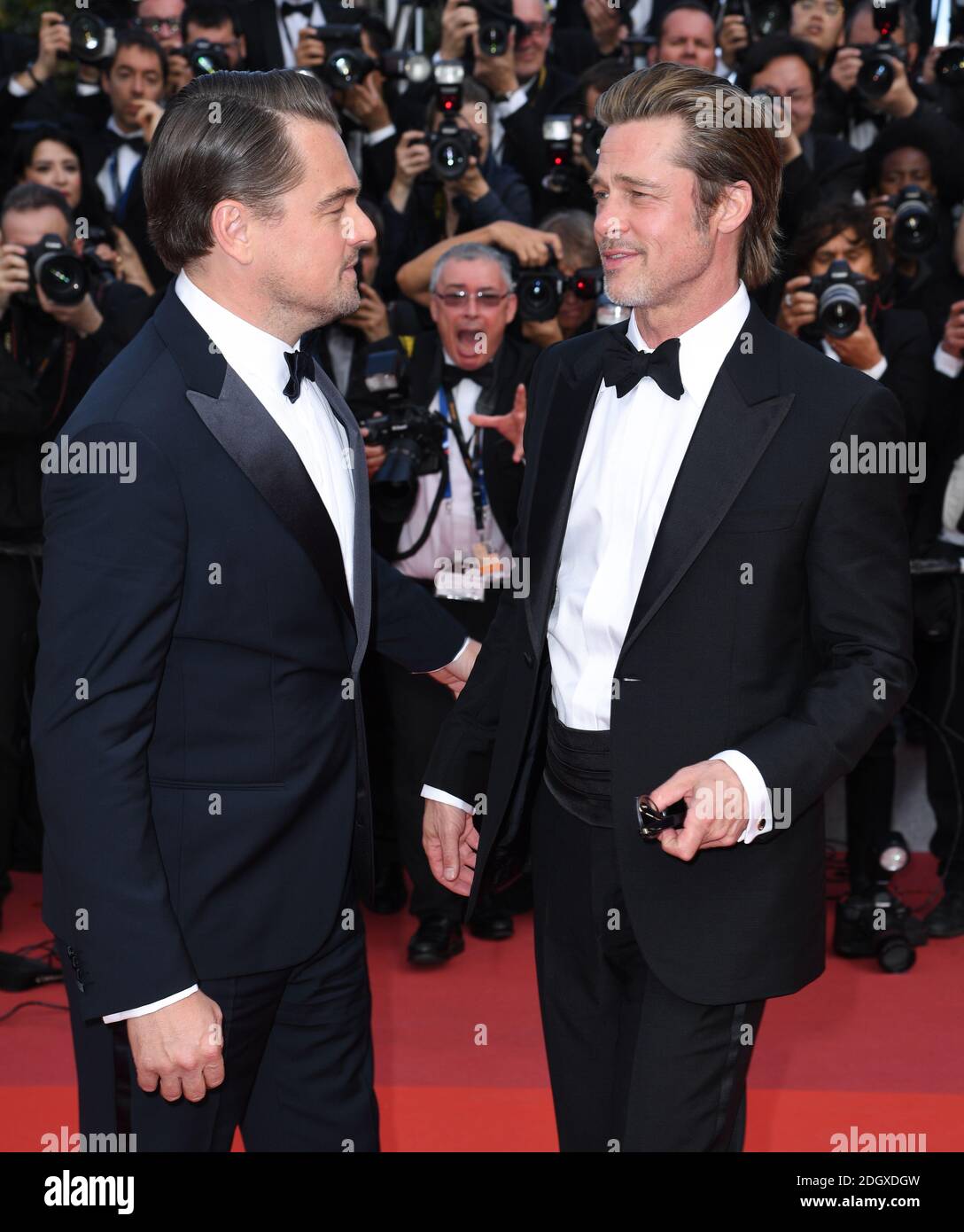 Leonardo DiCaprio and Brad Pitt arriving for the Once Upon a Time in Hollywood Premiere held at ...