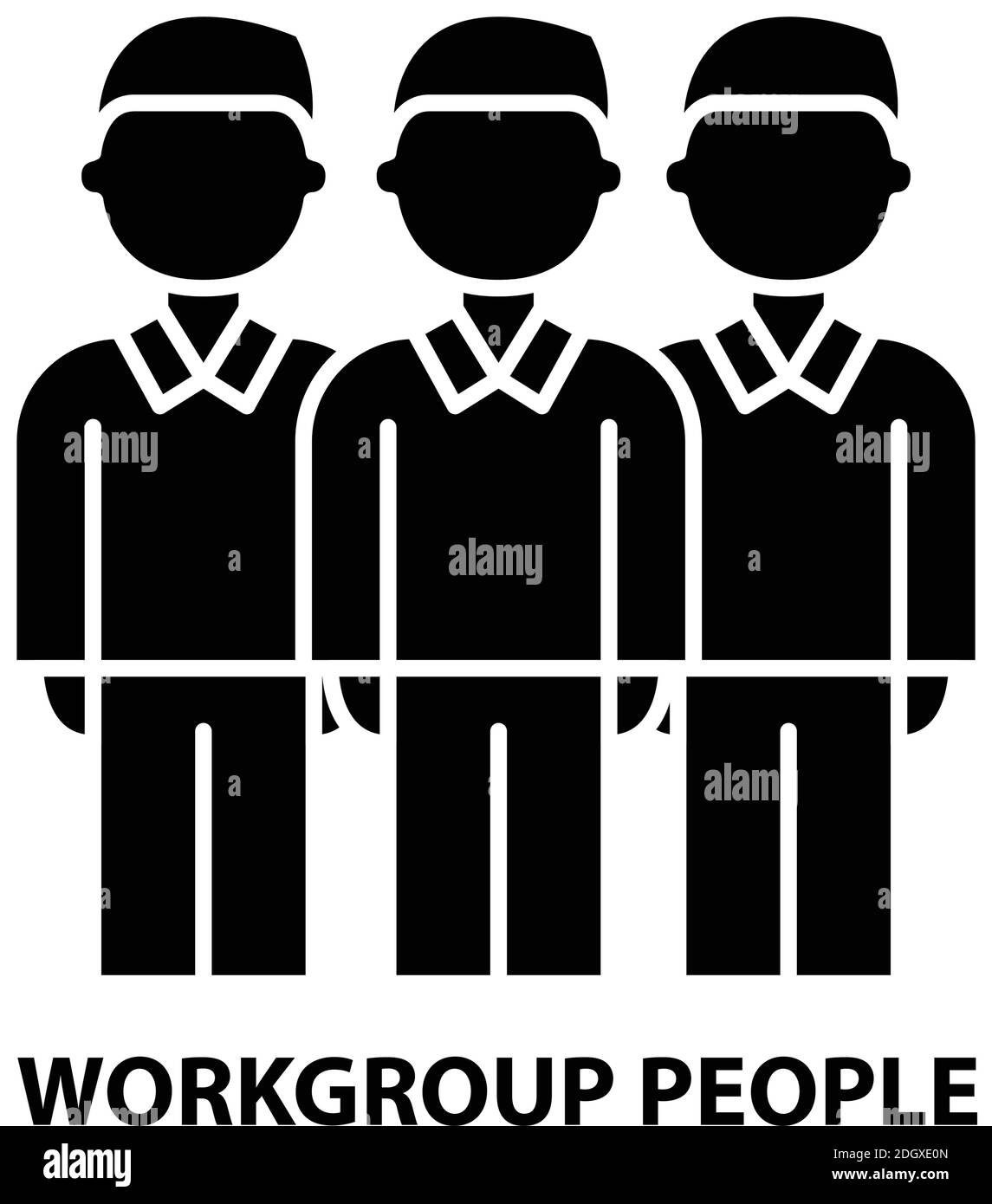 workgroup people icon, black vector sign with editable strokes, concept ...