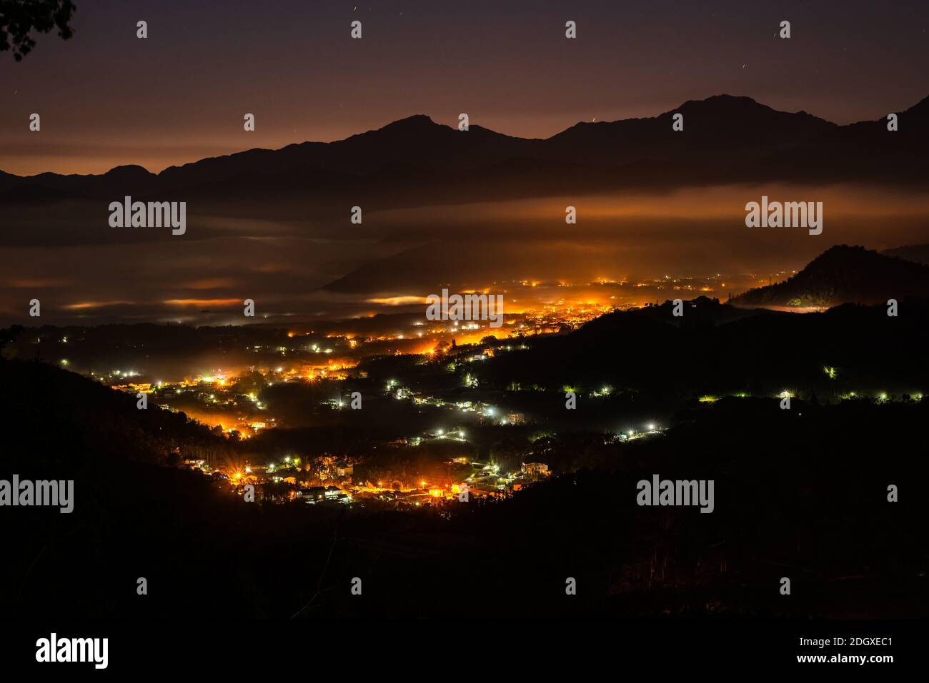 Scenery of village in the mountain Stock Photo - Alamy