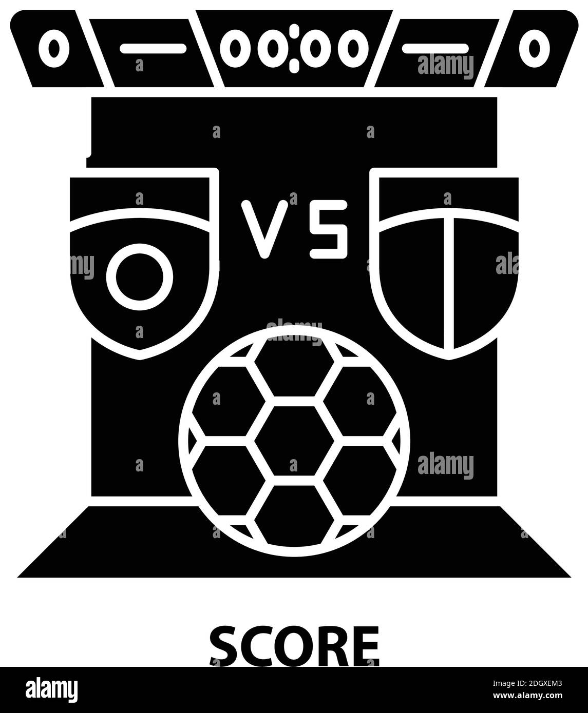 score icon, black vector sign with editable strokes, concept ...