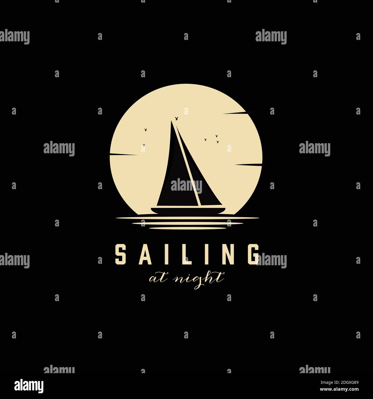 Simple Sailing Yacht Silhouette Logo design inspiration Stock Vector ...