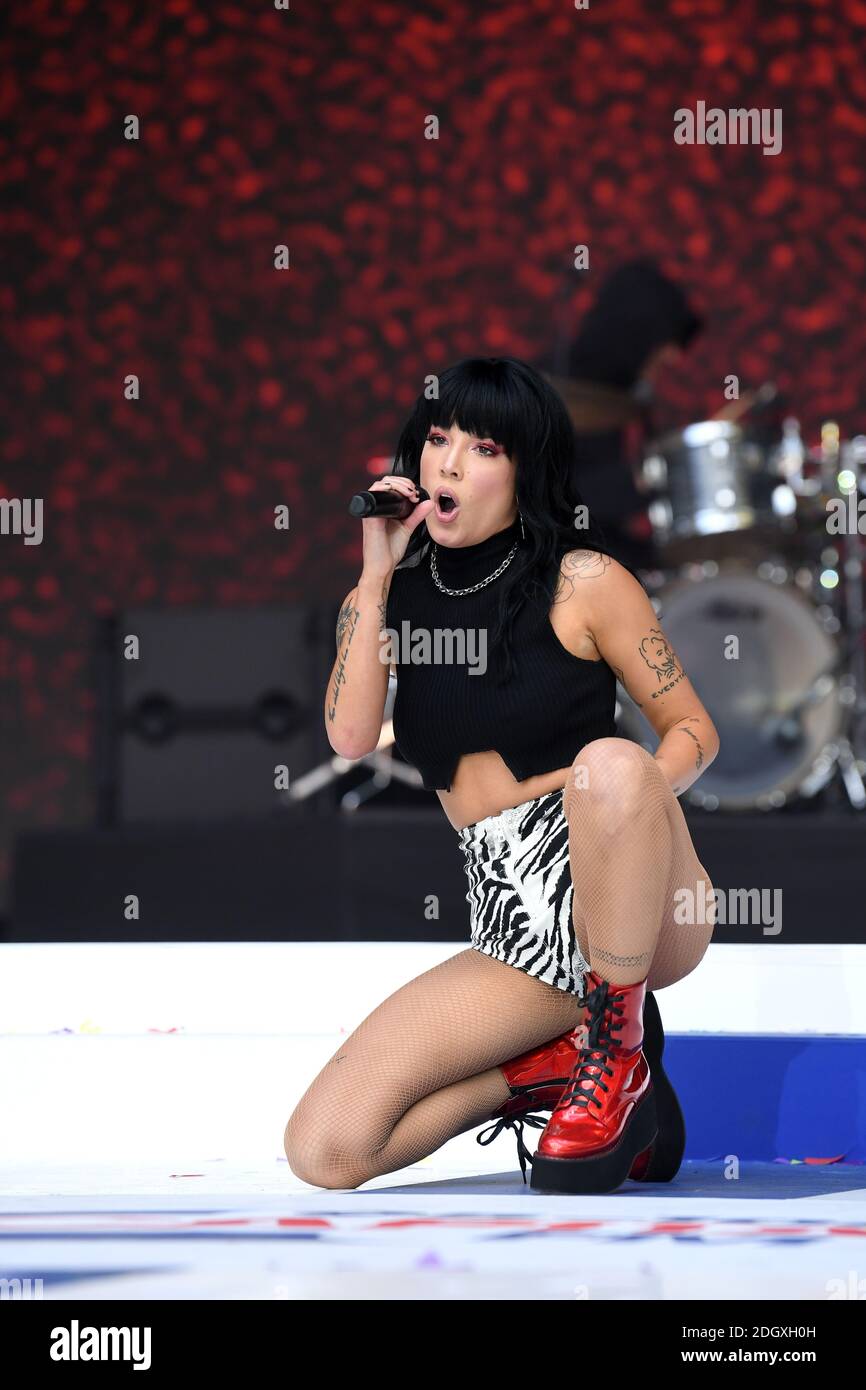 Halsey on stage during Capital's Summertime Ball. The world's biggest ...