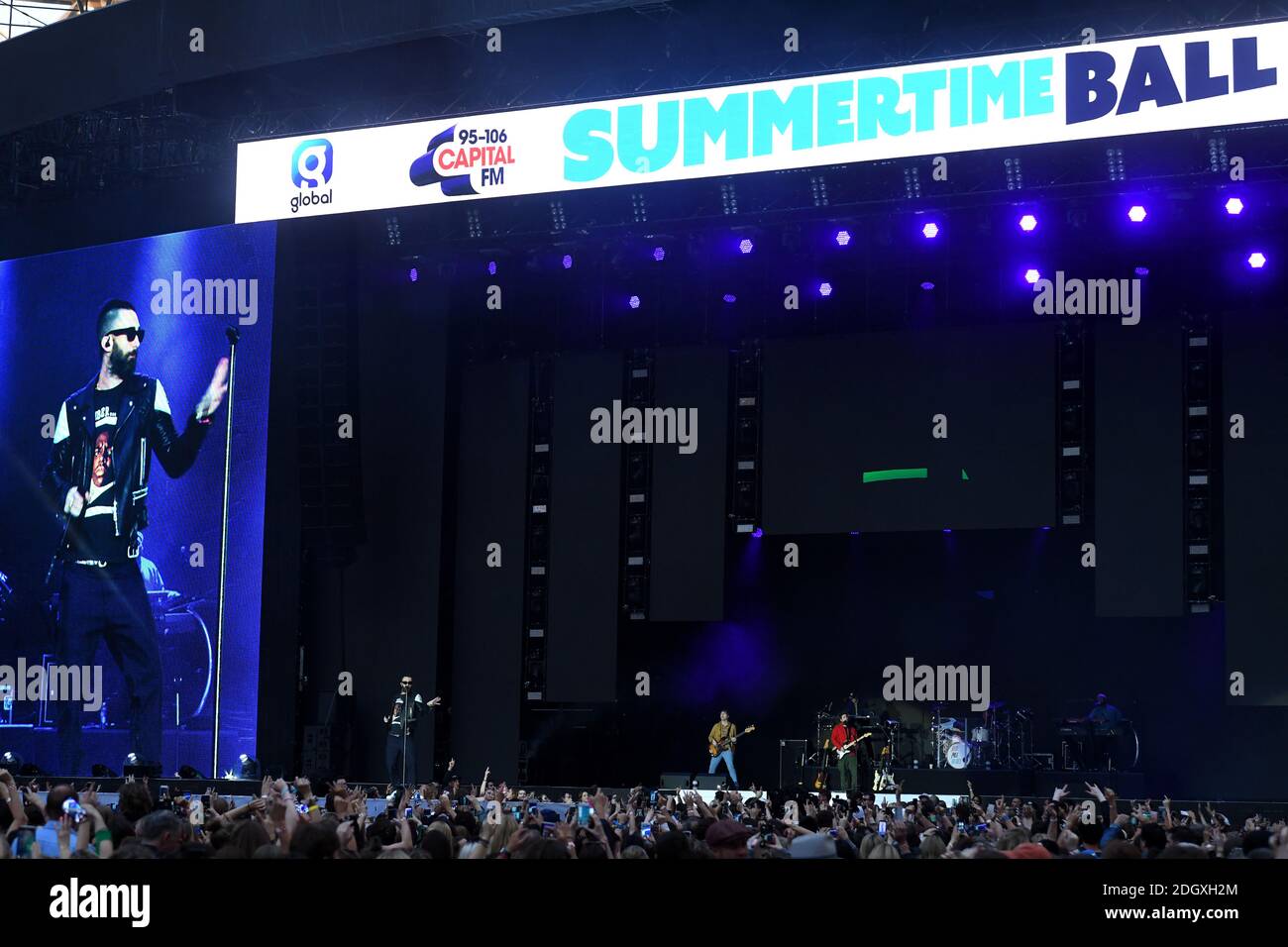 Maroon 5 on stage during Capital's Summertime Ball. The world's biggest ...