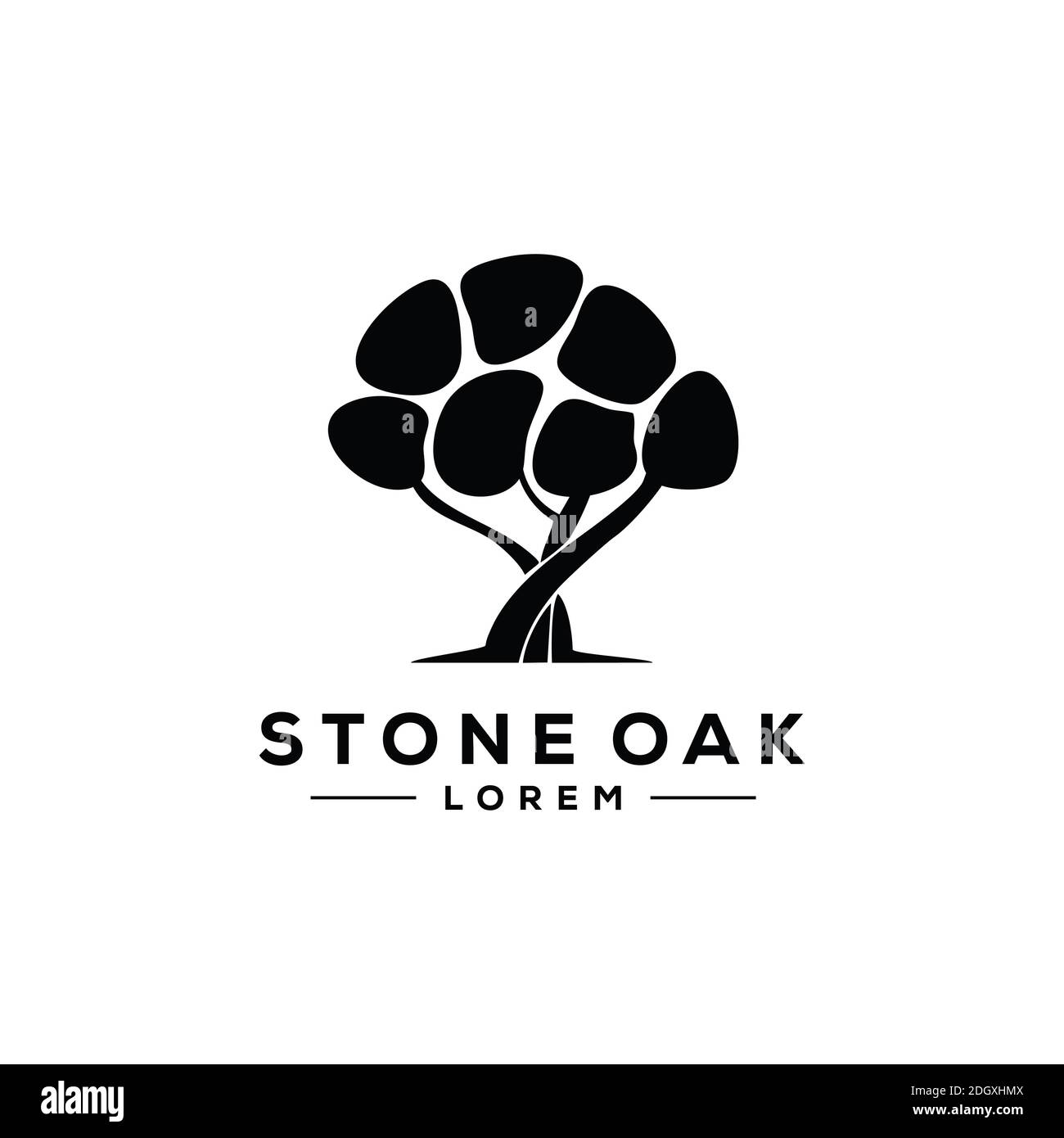 logo stone and oak vector, icon illustration Stock Vector Image & Art ...