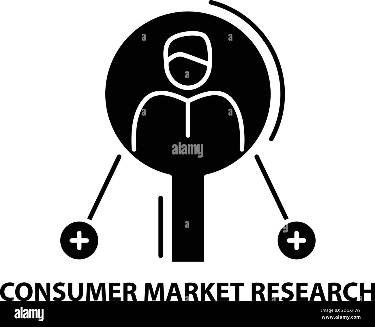 consumer market research icon, black vector sign with editable strokes ...