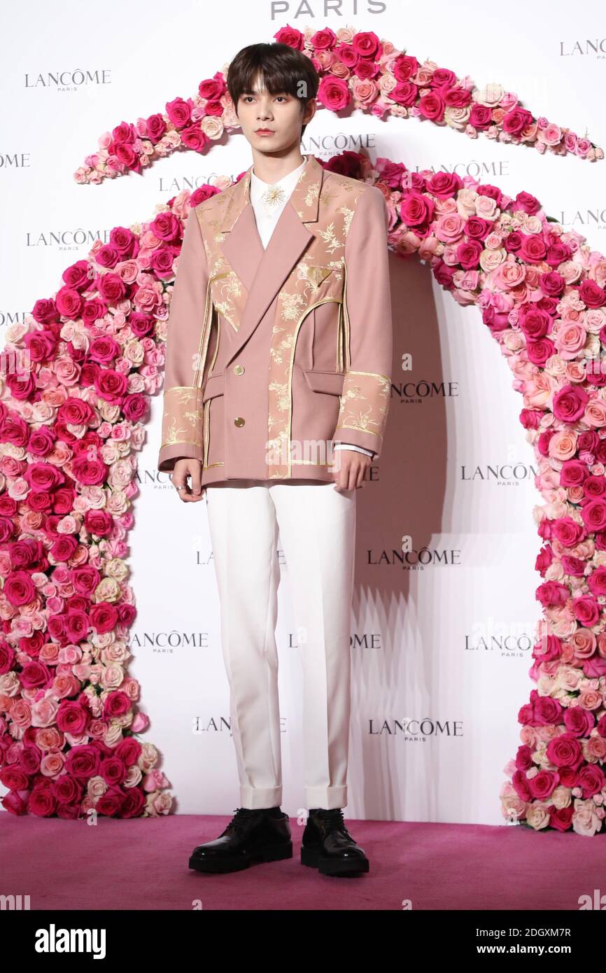Chinese singer He Changxi attends a Lancome red carpet event in Beijing ...