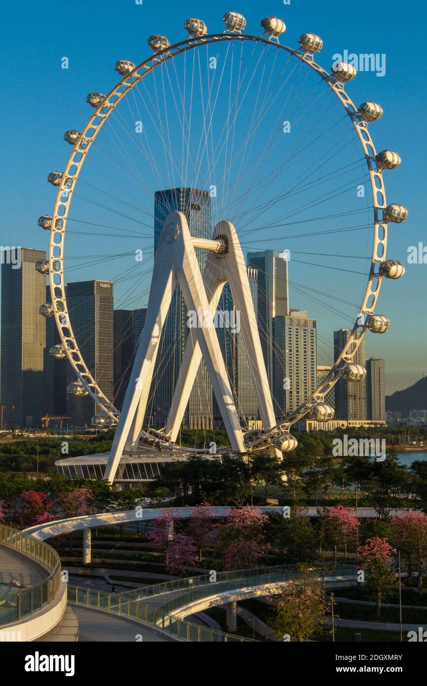 The ferris wheel with the height of 120 meters, which is located on the ...