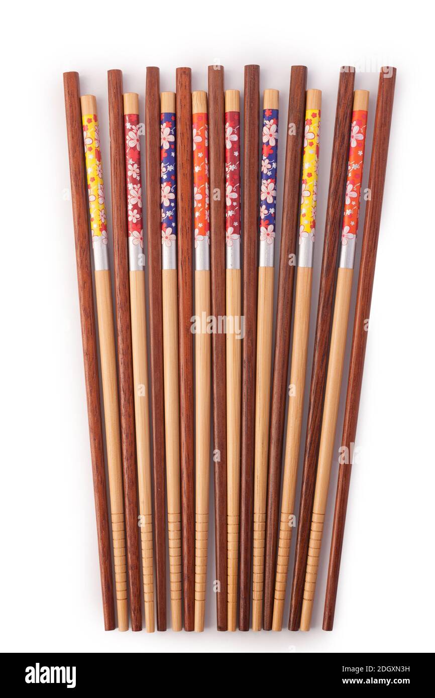 Collection set of many chopsticks isolated on white background Stock ...