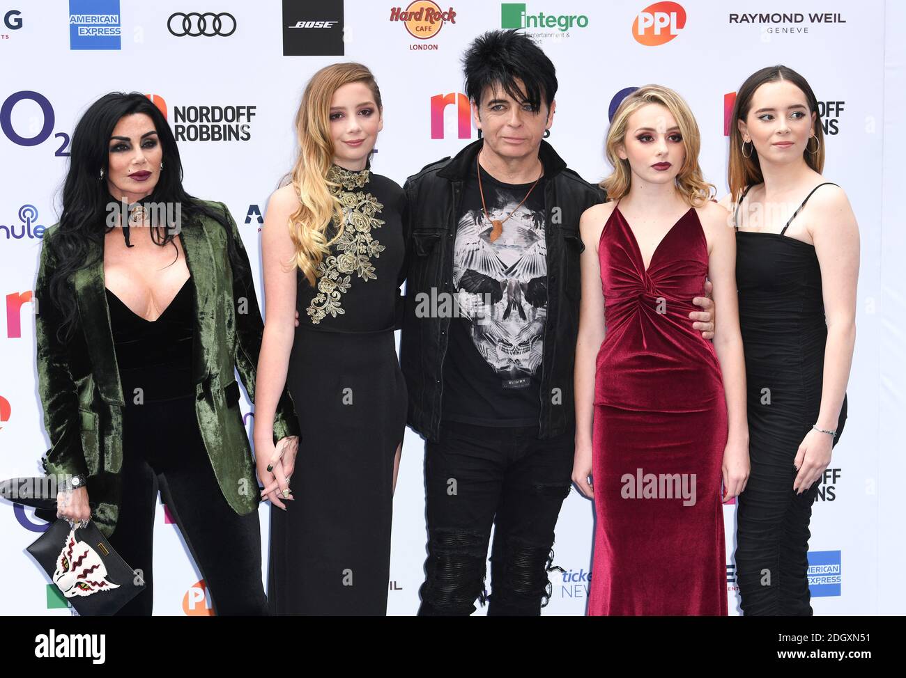 Gary Newman and family arriving at the Nordoff Robbins Silver Clef ...