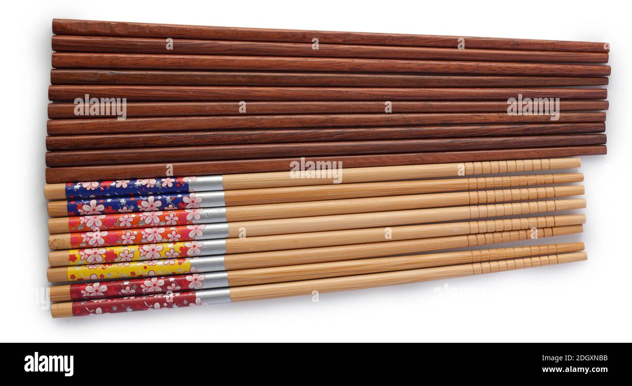 Collection set of many chopsticks isolated on white background Stock ...