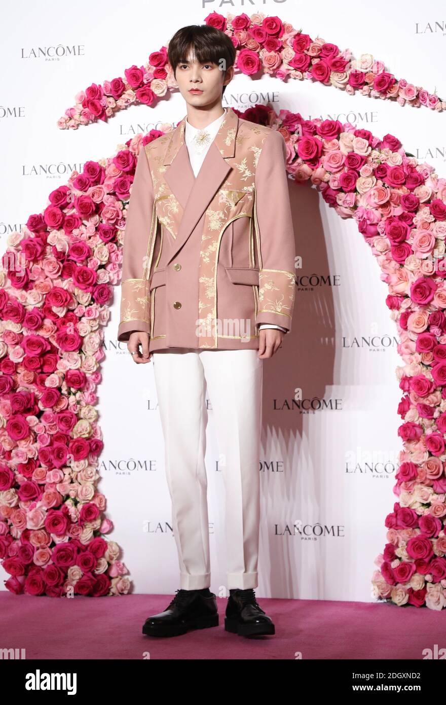 Chinese singer He Changxi attends a Lancome red carpet event in Beijing ...