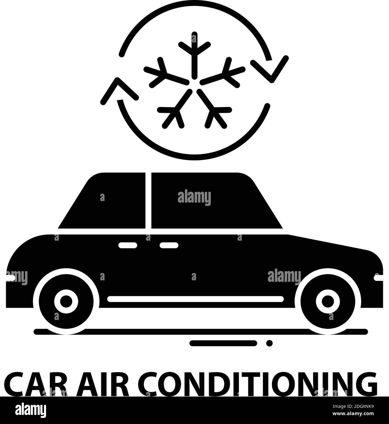 car air conditioning icon, black vector sign with editable strokes ...
