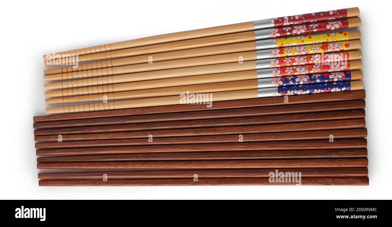 Collection set of many chopsticks isolated on white background Stock ...