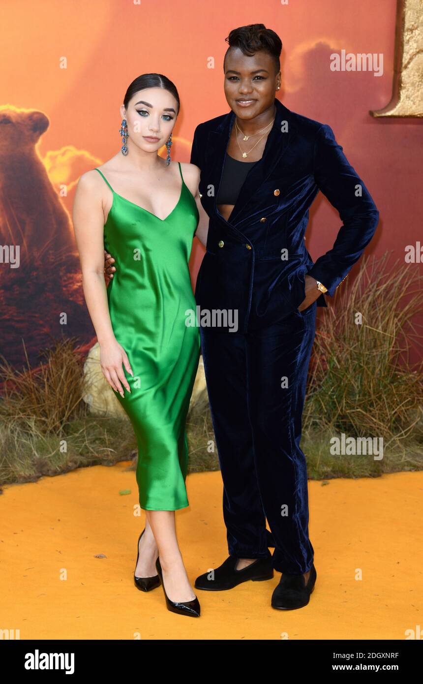 Nicola Adams and Ella Baig at the European Premiere of The Lion King ...