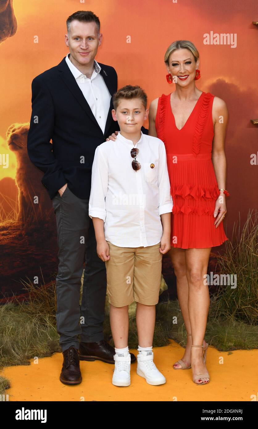 Faye Tozer and family at the European Premiere of The Lion King, Odeon ...