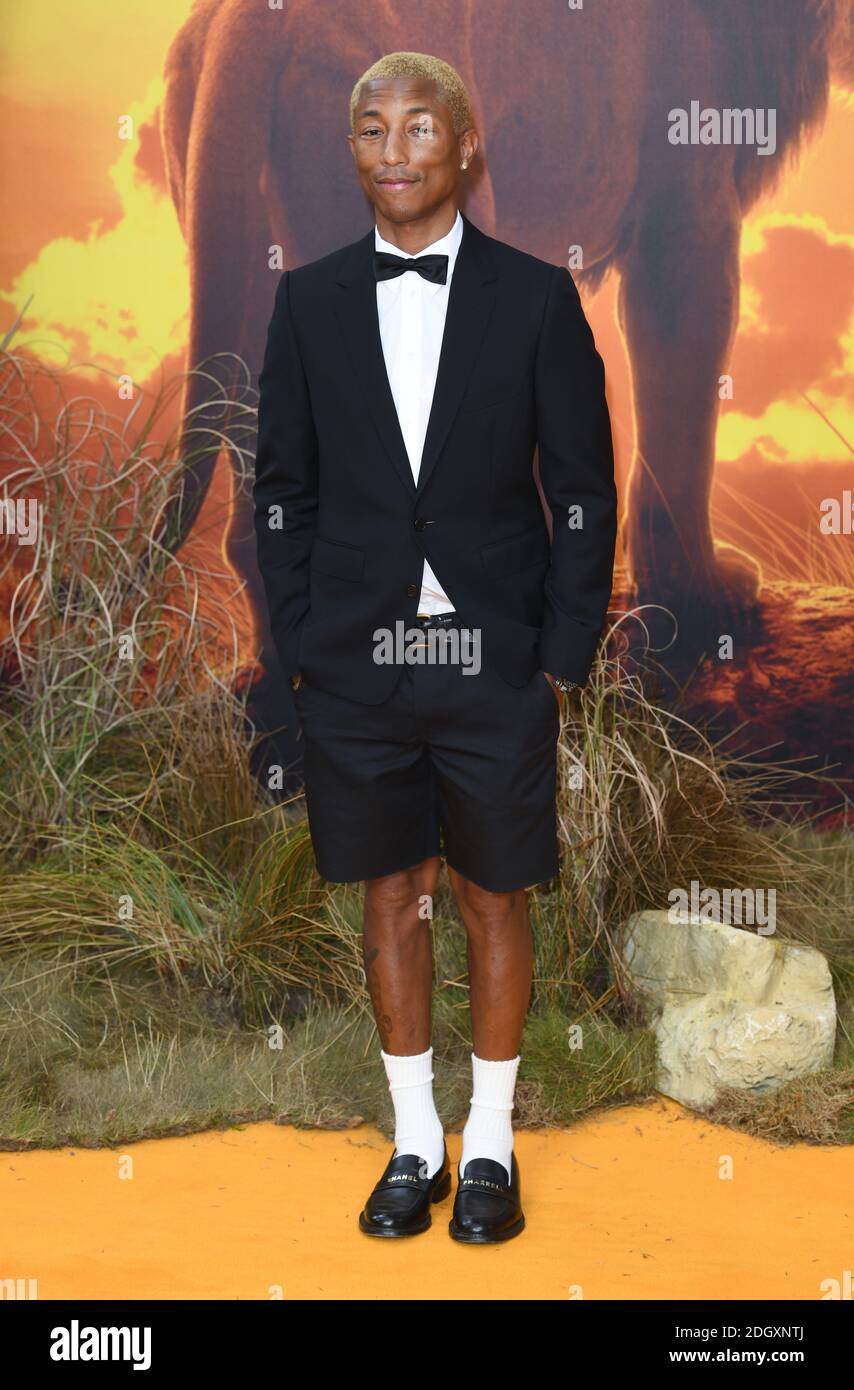 Pharrell Williams arriving at the European Premiere of The Lion King ...