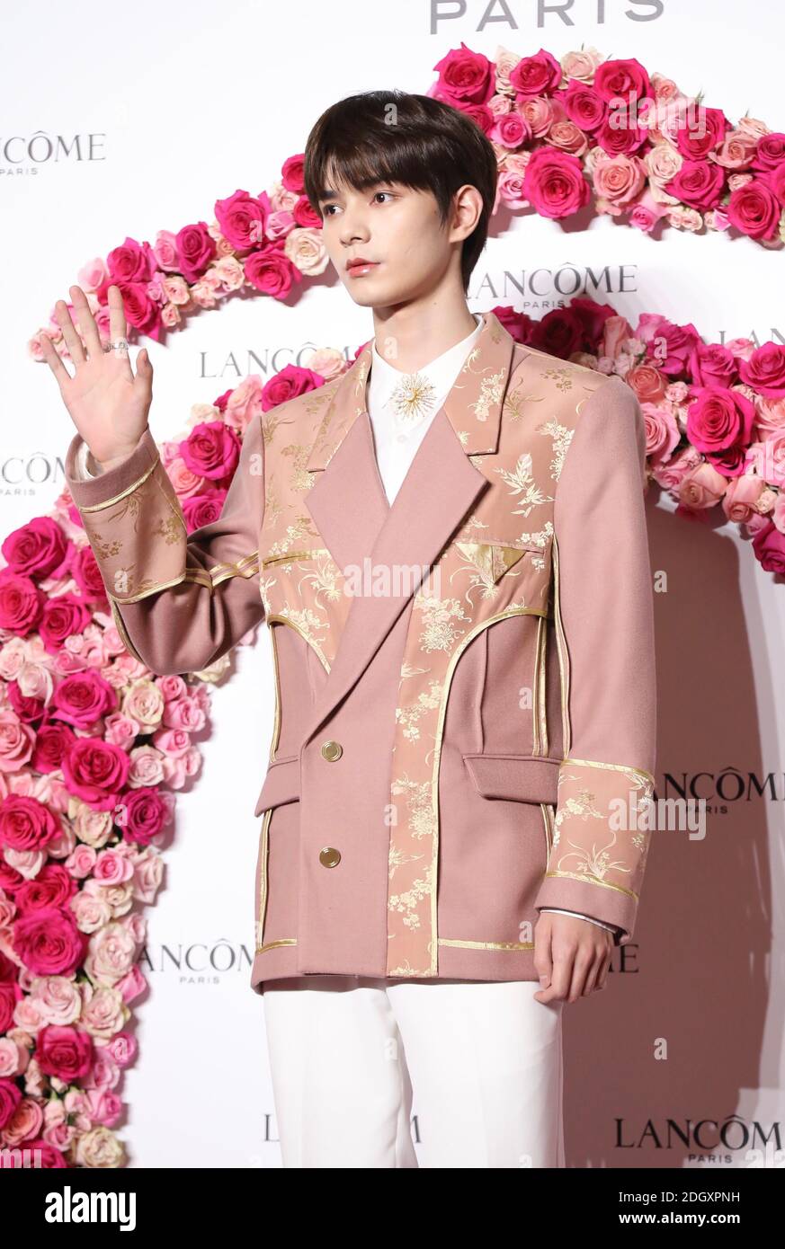 Chinese singer He Changxi attends a Lancome red carpet event in Beijing ...