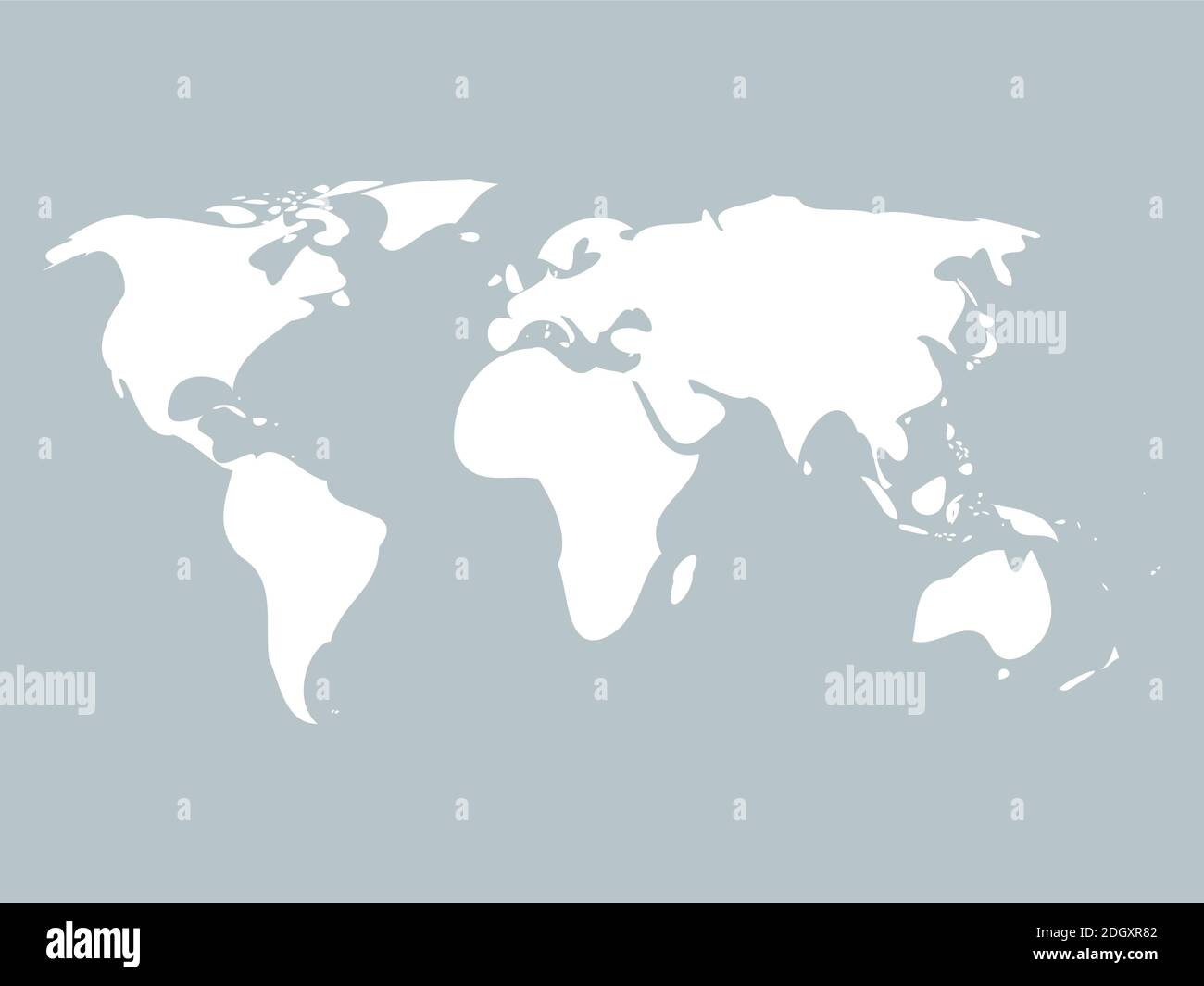 Simplified world map with rounded edges on blue background Stock Vector ...