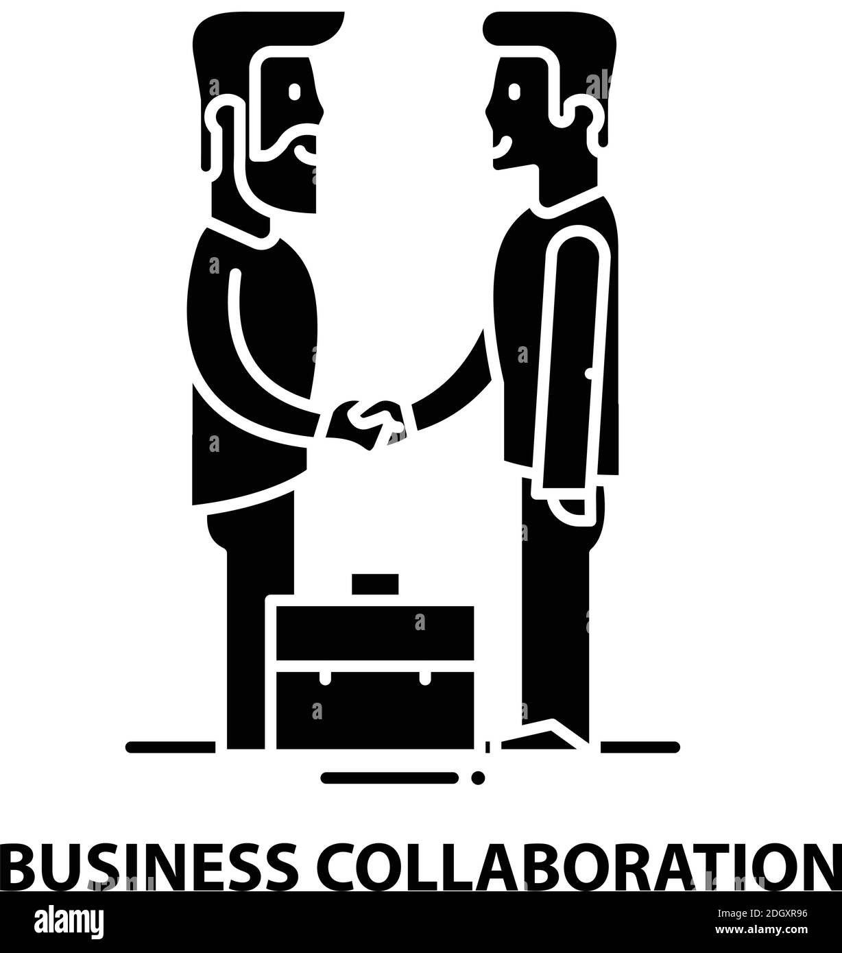 business collaboration icon, black vector sign with editable strokes ...