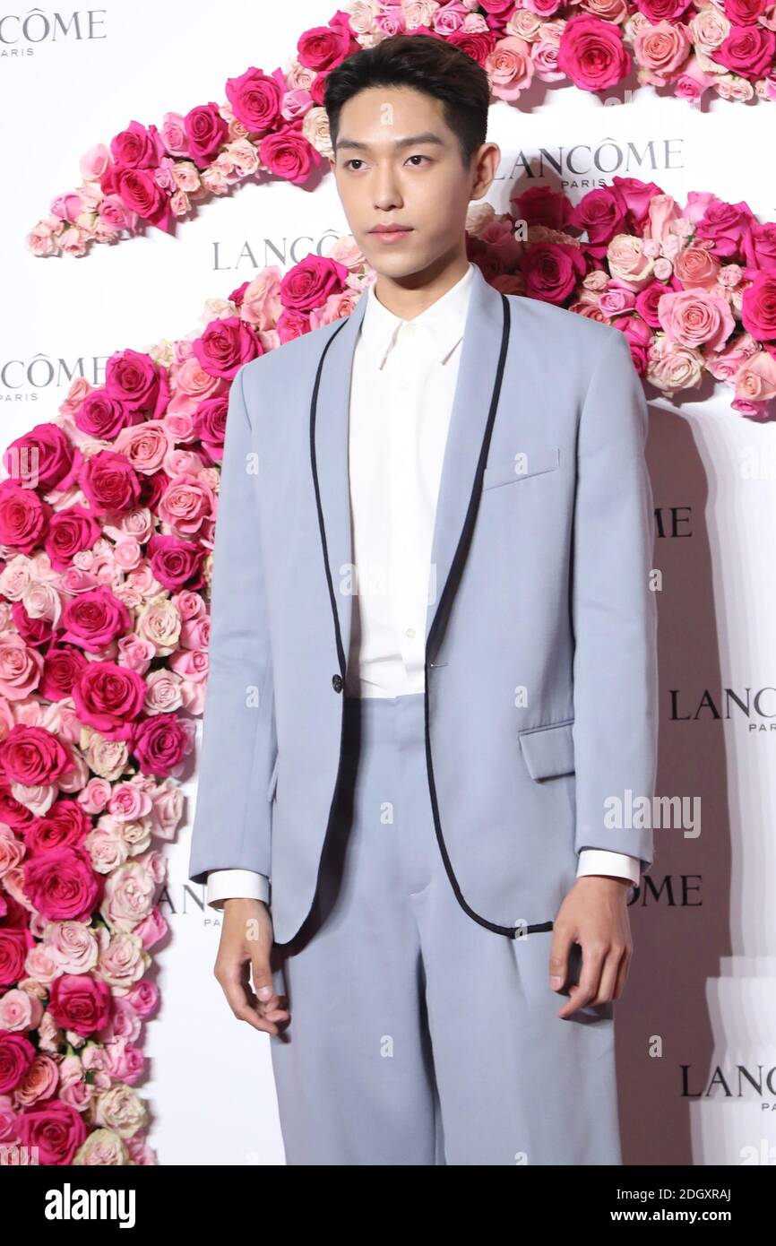 Chinese model and actor Wang Qiang attends a Lancome red carpet event ...