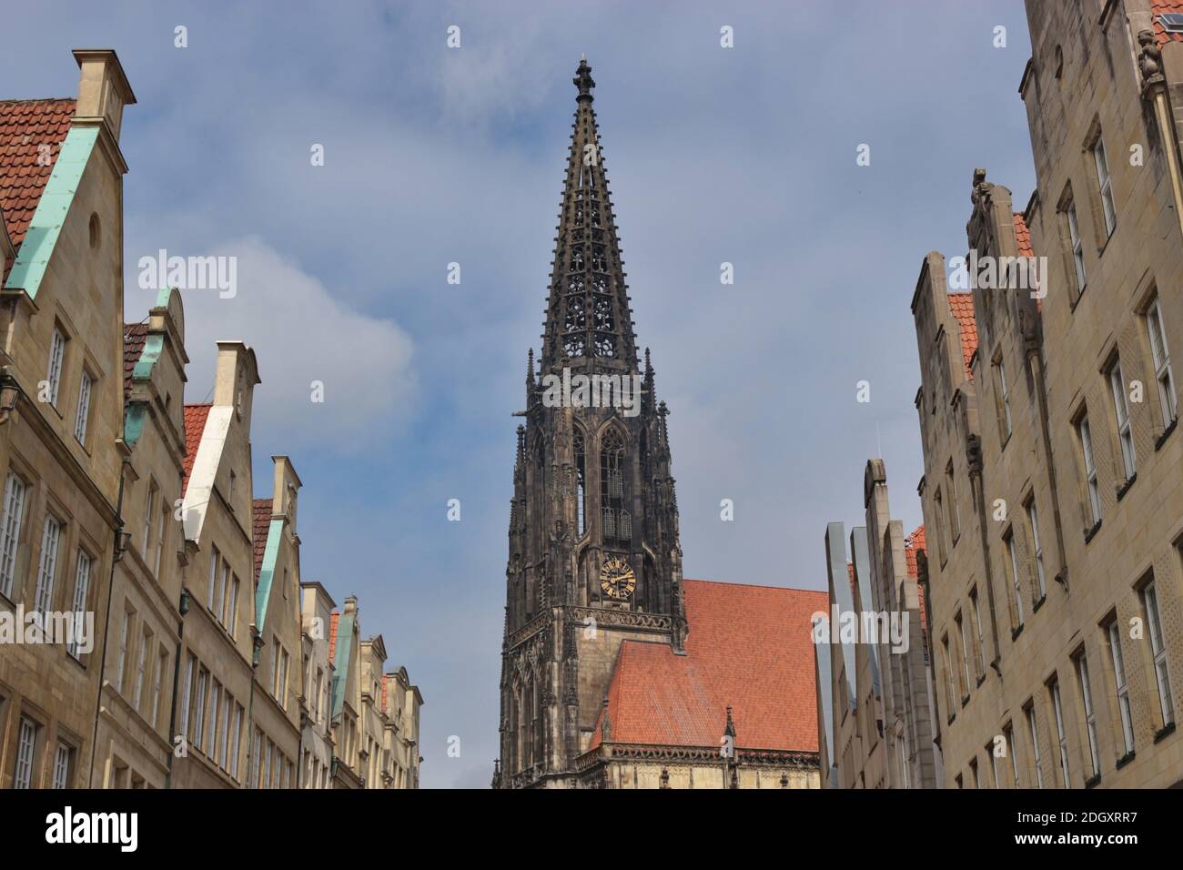 Münster, Germany - September 9, 2020: Historic buildings and the ...