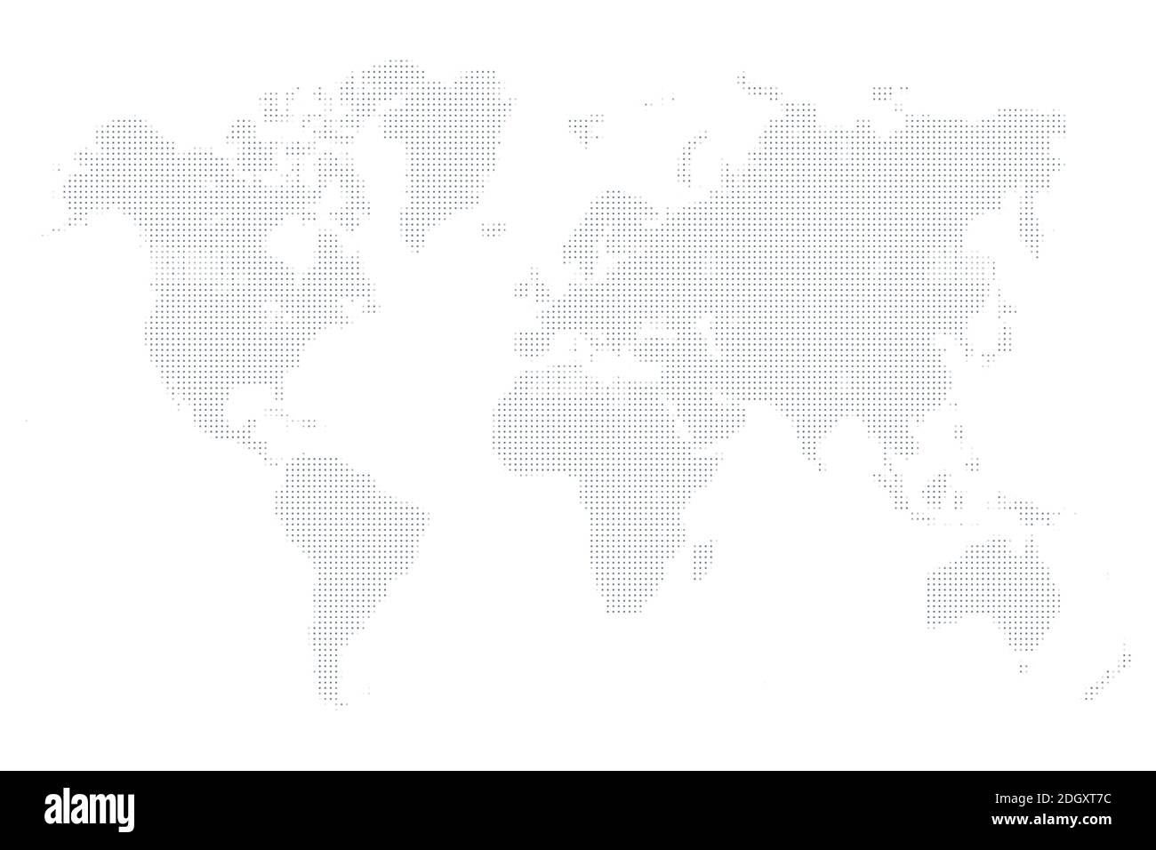 Dotted map of World. Halftone design of small squares. Simple flat ...