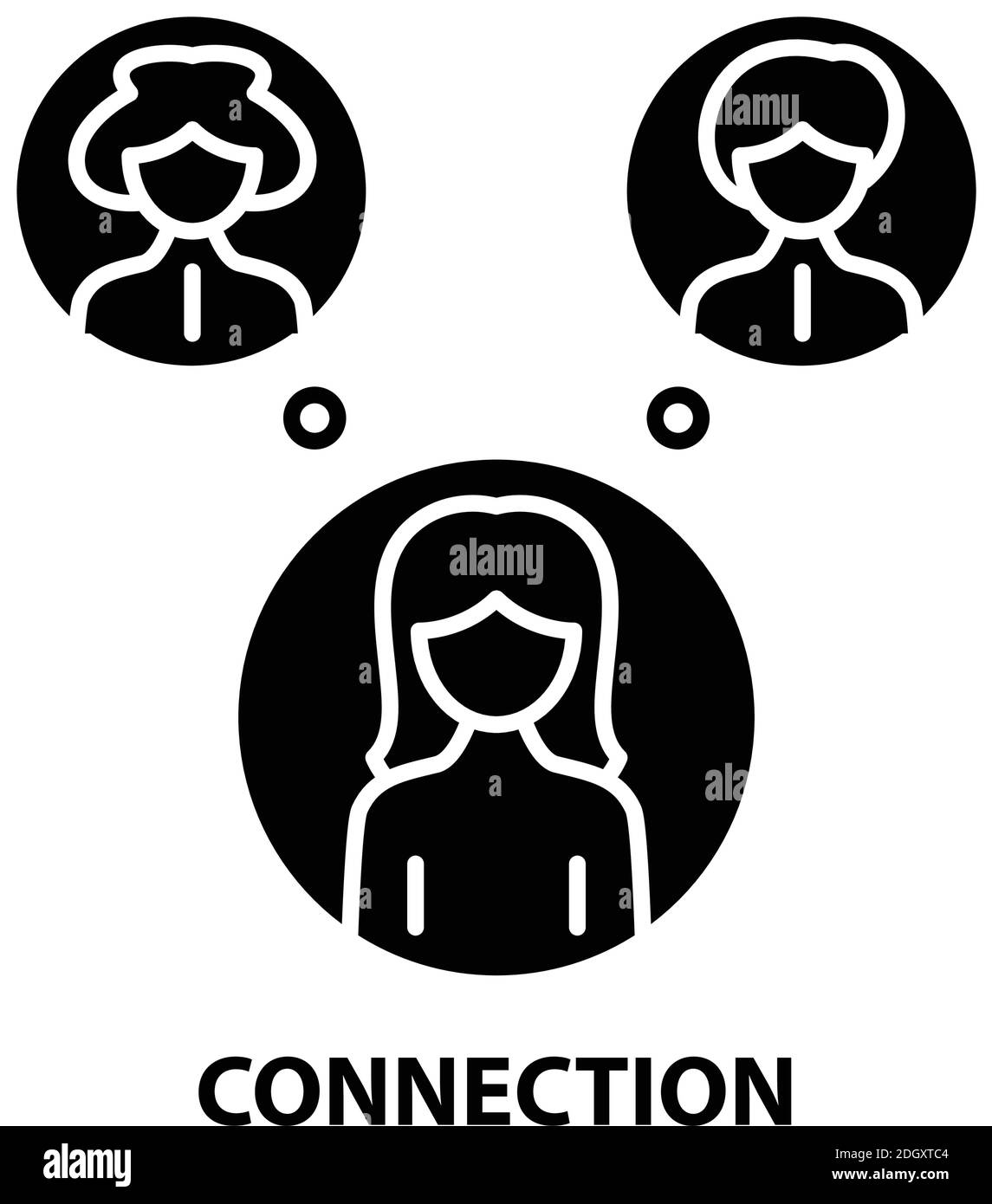 connection icon, black vector sign with editable strokes, concept ...