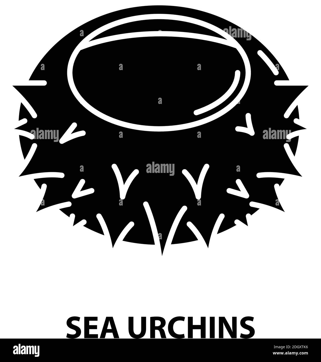 sea urchins icon, black vector sign with editable strokes, concept illustration Stock Vector ...