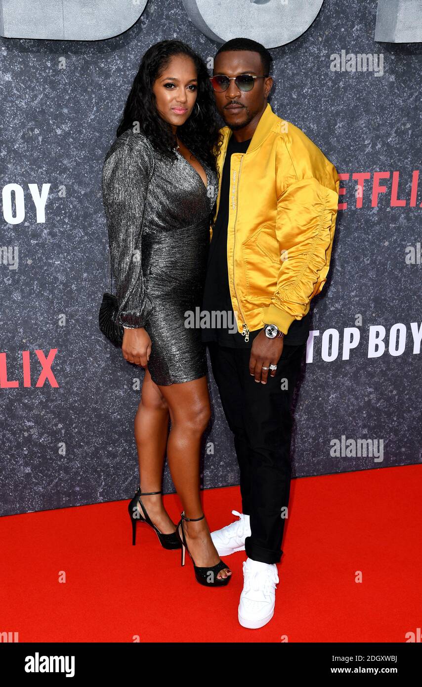 Danielle Isaie and Ashley Walters attending the UK premiere of Top Boy ...