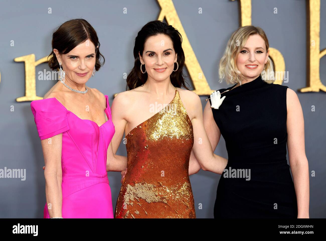 Elizabeth McGovern, Michelle Dockery and Laura Carmichael attending the world premiere of ...
