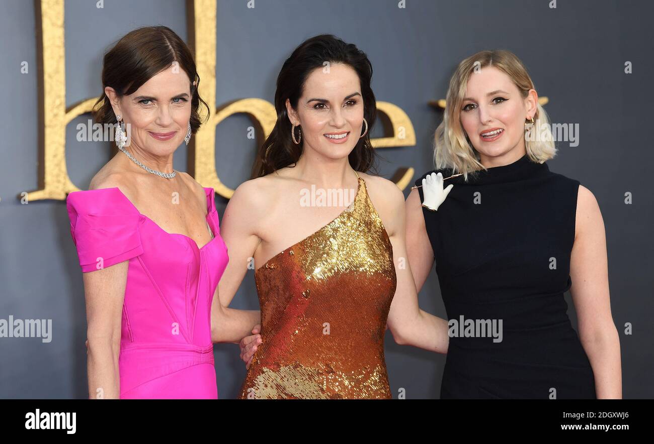 Elizabeth McGovern, Michelle Dockery and Laura Carmichael attending the world premiere of ...